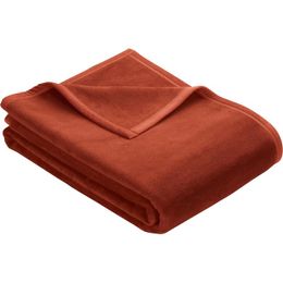 Ibena Wohndecke &raquo;Berlin&laquo; Hochwertige Konfektion mit Markenpatch, Kuscheldecke orange Mischgewebe B/L: 150cm x 200cm