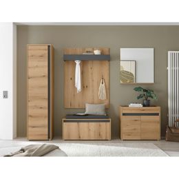 Home Affaire Garderoben-Set &raquo;GIRON/CiTY, moderne Garderobe, Komplettset mit viel Stauraum&laquo; Komplett-Set, 5 Stk. tlg. braun Holzwerkstoff B/H/T: 