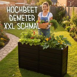 KHW Hochbeet &raquo;Demeter XXL schmal&laquo; platzsparende Bauweise, erweiterbar, BxTxH: 158x44x92 cm Kunststoff, Polypropylen B/H/T: 158cm x 92cm x 44cm