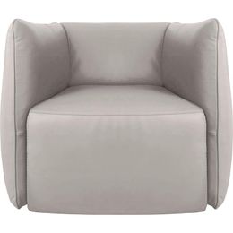 Egoitaliano Sessel &raquo;Ludo Loungesessel, Designsessel, Clubsessel, elegant und zeitlos&laquo; mit tollem Sitzkomfort, Solit&auml;rsessel beige Leder &raquo;BULL&laquo; (echtes Rindsleder)