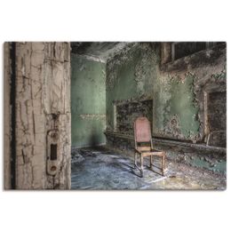 Artland Leinwandbild &raquo;Lost Place - einsamer Stuhl&laquo; Fenster & T&uuml;ren 1 Stk. tlg. auf Holzrahmen gespannt bunt B/H/T: 60cm x 40cm, Leinwandbild Fenster & T&uuml;ren 