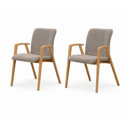 OTTO home Armlehnstuhl &raquo;Loreen Esszimmerstuhl, Polsterstuhl, Designstuhl&laquo; (Set) 2 Stk.mit Massivgestell, hochwertig gearbeitet, Armlehnen, stilvoll, 