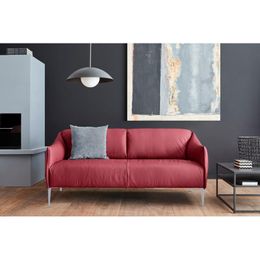 W.Schillig 2,5-Sitzer &raquo;sally Designsofa, Loungesofa, bequem, schmale Armlehnen, Breite 194cm&laquo; mit Metallf&uuml;&szlig;en in Silber matt, Breite 194 cm rot 