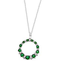 Firetti Damen Kette mit Anh&auml;nger &raquo;Schmuck Geschenk Silber 925 Halsschmuck Halskette Ankerkette&laquo; mit Zirkonia (synth.) gr&uuml;n Silber 925 (Sterlingsilber)
