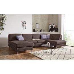 Sit & More sit&more Wohnlandschaft &raquo;Clio U-Form&laquo; wahlweise mit Schlaffunktion und Bettkasten, inklusive Federkern braun B/H/T: 319cm x 89cm x 190cm, Microfaser, 