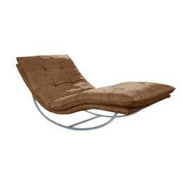 W.Schillig Relaxliege &raquo;daily dreams&laquo; in Waffelkissen-Optik, Schaukelgestell silber matt, in 2 Breiten braun Longlife Xtra-Leder Z69: Das feinnarbige, 