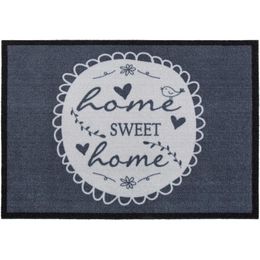 ANDIAMO Fu&szlig;matte &raquo;Home Sweet Home, Made in Belgium&laquo; rechteckig 5 mm H&ouml;he Schmutzfangmatte, rutschfest, mit Spruch, waschbar bunt Kunstfaser B : 39cm 1 Stk., 