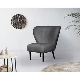 LeGer Home by Lena Gercke Sessel &raquo;Dinah&laquo; Knopfheftung im R&uuml;cken, wahlweise mit oder ohne Hocker grau 100% Polyester Chenille-Struktur, ohne Hocker, B/