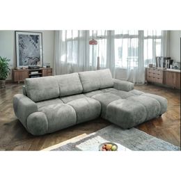 exxpo - sofa fashion Ecksofa inkl. Bettfunktion und Bettkasten,toller Sitzkomfort, Steppung im Sitz B/H/T: 280cm x 87cm x 187cm, Flachgewebe, 
