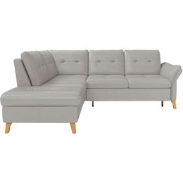 Sit & More sit&more Ecksofa &raquo;G&ouml;teborg&laquo; inkl. Sitztiefenverstellung, wahlweise mit Bettfunktion & Bettkasten grau B/H/T: 250cm x 90cm x 226cm, NaturLEDER Stoff, 