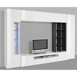 OTTO home Wohnwand &raquo;New Egypt, Anbauwand, Medienwand, Wohnzimmerwand&laquo; Set, 2 Klappen,2 kleine T&uuml;ren,2 gro&szlig;e T&uuml;ren, 5 Stk. tlg. schwarz-wei&szlig; Glas, 