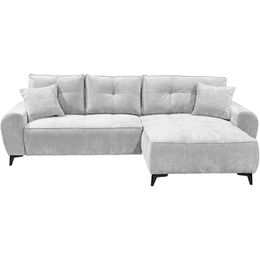 ED EXCITING DESIGN Ecksofa &raquo;Elisa&laquo; grau 100% Polyester B/H/T: 284cm x 48cm x 191cm, Webstoff, inkl. Schlaffunktion,inkl. Bettkasten,inkl. 3 