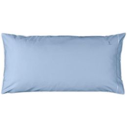 M&ouml;ve Kissenbezug &raquo; Luxery&laquo; mit elegantem Zierstick blau Satin, Obermaterial: 100% Baumwolle B/L: 80cm x 40cm, 1 Stk., Satin