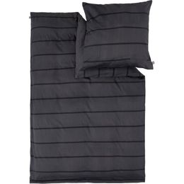 Bugatti Bettw&auml;sche &raquo;Satinbettw&auml;sche Bugatti&laquo; 2 Stk. im zeitlosen Streifenlook schwarz Mako-Satin, Obermaterial: 100% Baumwolle B/L: 135cm x 200cm, 1 