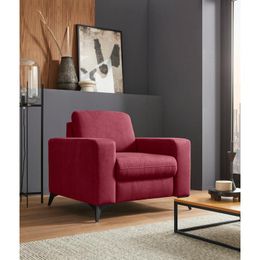 Home Affaire Sessel &raquo;Lolland&laquo; passend zur Serie "Lolland", wahlweise mit feucht abwischbarem Bezug rot Luxus-Microfaser ALTARA NUBUCK (100% Polyester)