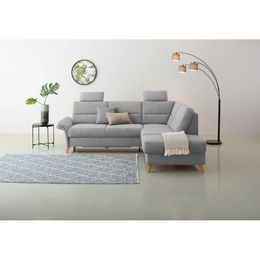 OTTO home Ecksofa &raquo;Westerland L-Form&laquo; Federkern-Polsterung, wahlweise mit Schlaffunktion, Bettkasten grau 100% Polyester B/H/T: 238cm x 90cm x 213cm, 