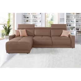 DOMO collection Ecksofa &raquo;Ava mit moderner Sitzheftung & toller Doppelnaht, komfortabel, L-Form&laquo; mit Recamiere, inkl. Federkern, wahlweise mit 