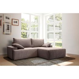 exxpo - sofa fashion Ecksofa &raquo;Orinoko, aktuelles Design und hoher Sitzkomfort, L-Form&laquo; inkl. Bettfunktion und Bettkasten, sch&ouml;ne Farben im angesagten 