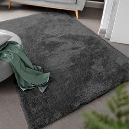 LUXOR living Hochflor-Teppich &raquo;Gela&laquo; rechteckig 45 mm H&ouml;he Uni Farben, weich und flauschig, ideal im Wohnzimmer & Schlafzimmer grau Polyester B : 
