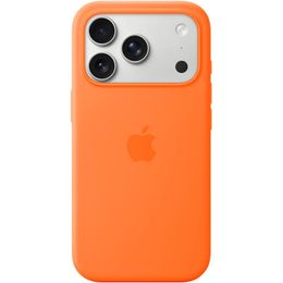 Apple Smartphone-H&uuml;lle &raquo;iPhone 17 Pro Silikon Case mit MagSafe&laquo; Smartphones 16,0 cm (6,3 Zoll) orange Mikrofaser, Silikon Funktioniert nahtlos mit der 