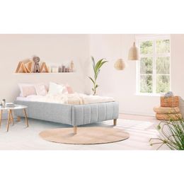 Home Affaire Polsterbett &raquo;Tarje&laquo; in 5 Breiten, auch in &Uuml;berl&auml;nge 220 cm, incl. Roll-Lattenrost grau Struktur fein (100% Polyester) Liegefl&auml;che L&auml;nge B