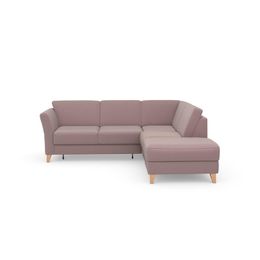 Sit & More sit&more Ecksofa &raquo;Visby L-Form&laquo; Wahlweise mit Schlaffunktion und Stauraum, frei im Raum stellbar rosa B/H/T: 248cm x 87cm x 213cm, Struktur fein, 