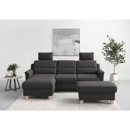 Sit & More sit&more Ecksofa &raquo;Far&ouml; L-Form&laquo; inklusive Federkern, wahlweise mit Schlaffunktion und Bettkasten grau B/H/T: 234cm x 90cm x 168cm, Luxus-Microfaser 