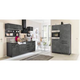 KOCHSTATION K&uuml;chenzeile &raquo;KS-Tulsa&laquo; ohne E-Ger&auml;te, Breite 330 cm, schwarze Metallgriffe, MDF Fronten bunt B/H/T: 330cm x 60cm