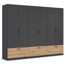 Rauch Dreht&uuml;renschrank &raquo;Kleiderschrank Schrank Garderobe W&auml;scheschrank BARI&laquo; mit Schubk&auml;sten und modernem Griff in Graumetallic MADE IN GERMANY grau 