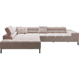 Home Affaire Ecksofa &raquo;Ancona New, wahlweise motorische Sitztiefenverstellung, auch in Cord&laquo; feine Steppung, mit Kopfteilverstellung, 3 Zierkissen, L-