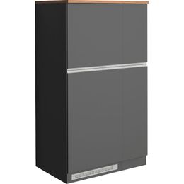 KOCHSTATION K&uuml;che &raquo;KS-Sole K&uuml;chenschrank-Set&laquo; Breite 90 cm,Umbau-und Apothekerschrank im Set grau B/H/T: 90cm x 165cm x 60cm