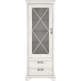 FORTE Vitrine &raquo;Kashmir&laquo; Breite 78 cm wei&szlig; Dekorfolie, FSC -zertifizierter Holzwerkstoff, Floatglas, Metall Pinia Weiss, B/H/T: 78,3cm x 210,3cm x 