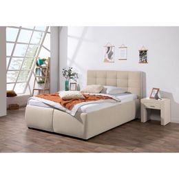 Maintal Polsterbett &raquo;Felsental&laquo; inklusive Bettkasten, in H2, H3 & H4 erh&auml;ltlich beige Liegefl&auml;che L&auml;nge B: 200cm x 140cm, H&ouml;he Bett: 106cm H&ouml;he Bettseite: 