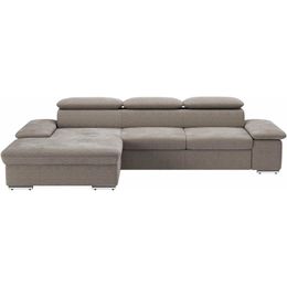 Sit & More sit&more Ecksofa &raquo;Valantine L-Form, B: 286 cm&laquo; mit Arm- & Kopfteilverstellung, optional mit Schlaffunktion grau 100% Polyester B/H/T: 286cm x 73cm x 