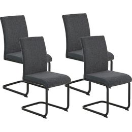 Hela Freischwinger &raquo;LINN&laquo; (Set) 4 Stk.Esszimmerstuhl im praktischen 2er oder 4er Set grau 100% Polyester B/H/T: 43cm x 92cm x 54cm, 4 Stk.