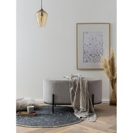 Salesfever Polsterhocker &raquo;Komfortabler Polsterhocker&laquo; mit Design-Gestell aus schwarzem Metall grau Stoff (88% Polyester/12% Nylon), Metall B/H/T: 80cm