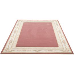 Theko Wollteppich &raquo;Pelinia 7745&laquo; rechteckig 12 mm H&ouml;he Kurzflor, Uni Farben, mit Bord&uuml;re, reine Wolle rot Schurwolle B : 40cm 1 Stk., 12mm, L: 60cm