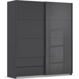 Rauch Schwebet&uuml;renschrank &raquo;Kleiderschrank Schrank Garderobe ELARA Glast&uuml;r/Grauspiegel&laquo; praktische Schubladen optional farblich abgesetzt MADE IN 