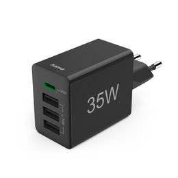Hama Schnelllade-Ger&auml;t &raquo;USB-Ladeger&auml;t (Schnellladeger&auml;t, Netzteil, 1x USB-C, 3x USB-A, 35 W)&laquo; 1 Stk. tlg. schwarz Einheitsgr&ouml;&szlig;e Schnelllade-Ger&auml;t