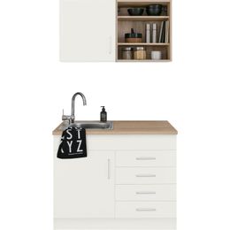 KOCHSTATION Pantryk&uuml;che &raquo;KS-Mali&laquo; Breite 100 cm, wahlweise mit E-Ger&auml;ten wei&szlig; B/H/T: 100cm x 200cm x 60cm, ohne E-Ger&auml;te
