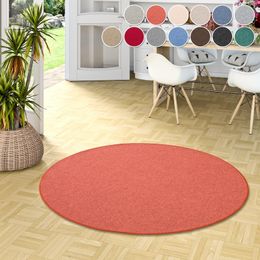 OTTO home Teppich &raquo;Fortis, Schlinge, Made in Netherlands&laquo; rund 5 mm H&ouml;he Uni Farben, gekettelt, strapazierf&auml;hig, Wohnzimmer orange Kunstfaser &Oslash; 400cm 