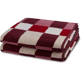 Ross Handt&uuml;cher &raquo;Three Stars 9040&laquo; 100% Baumwolle, made in Germany braun Frottier, Frottier B/L: 50cmx100cm, 2 Stk., Karo Streifen, 2 Handt&uuml;cher, 