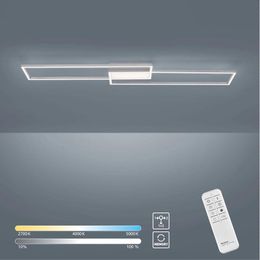 JUST LIGHT Deckenleuchte &raquo;ASMIN&laquo; LED-Board 1 Stk. warmwei&szlig; - kaltwei&szlig; CCT - &uuml;ber Fernbedienung, dimmbar, Serienschalter, Memory silber 3, H: 6cm, 1 