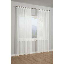 Gardine &raquo;Schal Voile Uni&laquo; Schlaufen 1 Stk. tlg. mit Schlaufen wei&szlig; Polyester 235cm, Schlaufen, 140cm