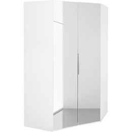 wimex Eckkleiderschrank &raquo;Level by fresh to go&laquo; mit Spiegelt&uuml;ren wei&szlig; B/H/T: 236cm