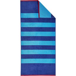 Dyckhoff Strandtuch &raquo;Aquarius&laquo; eine Seite Velours, eine Seite Frottier blau Frottiervelours, Obermaterial: 100% Baumwolle B/L: 80cmx180cm, 1 Stk., 