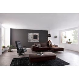 W.Schillig Ecksofa &raquo;valentinoo, Designsofa, bequem, elegant und zeitlos, L-Form&laquo; inklusive Hocker, mit Sitztiefenverstellung, Breite 299 cm braun 