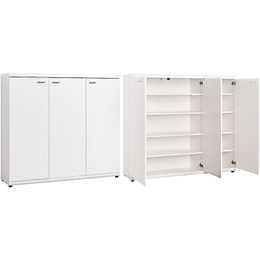 Procontour Kommode &raquo;Sun&laquo; H&ouml;he 115cm, mit variabel verstellbaren Einlegeb&ouml;den wei&szlig; Holzwerkstoff B/H/T: 135cm x 115cm x 35cm, 3 Stk.