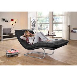W.Schillig Relaxliege &raquo;daily dreams&laquo; in Waffelkissen-Optik, wahlweise mit Motor, Freischwingergestell grau Longlife Xtra-Leder Z59: Glattleder mit 