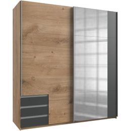 wimex Schwebet&uuml;renschrank &raquo;Emden moderner Kleiderschrank mit Spiegel und Schubladen&laquo; Schlafzimmer Schrank Garderobenschrank mit Schwebet&uuml;ren Topseller grau 